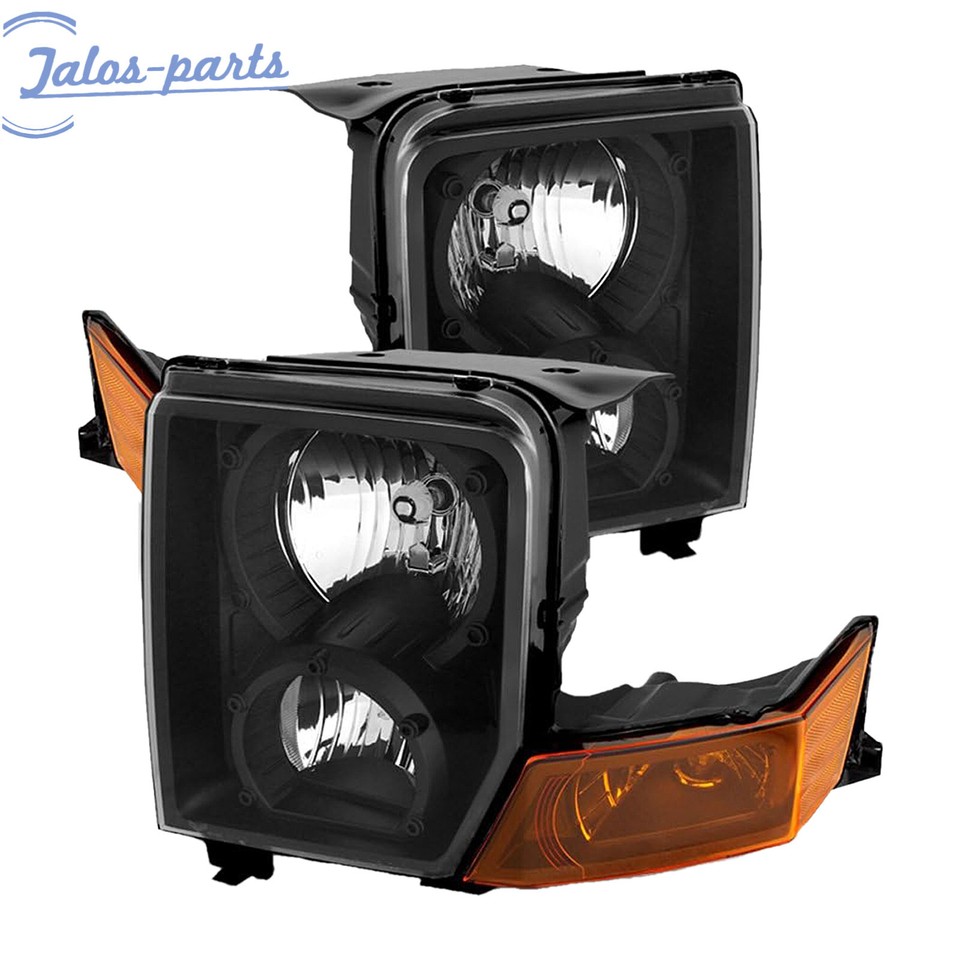 2006-2010 Jeep Commander Halogen Headlights Headlamps Assembly Black ...