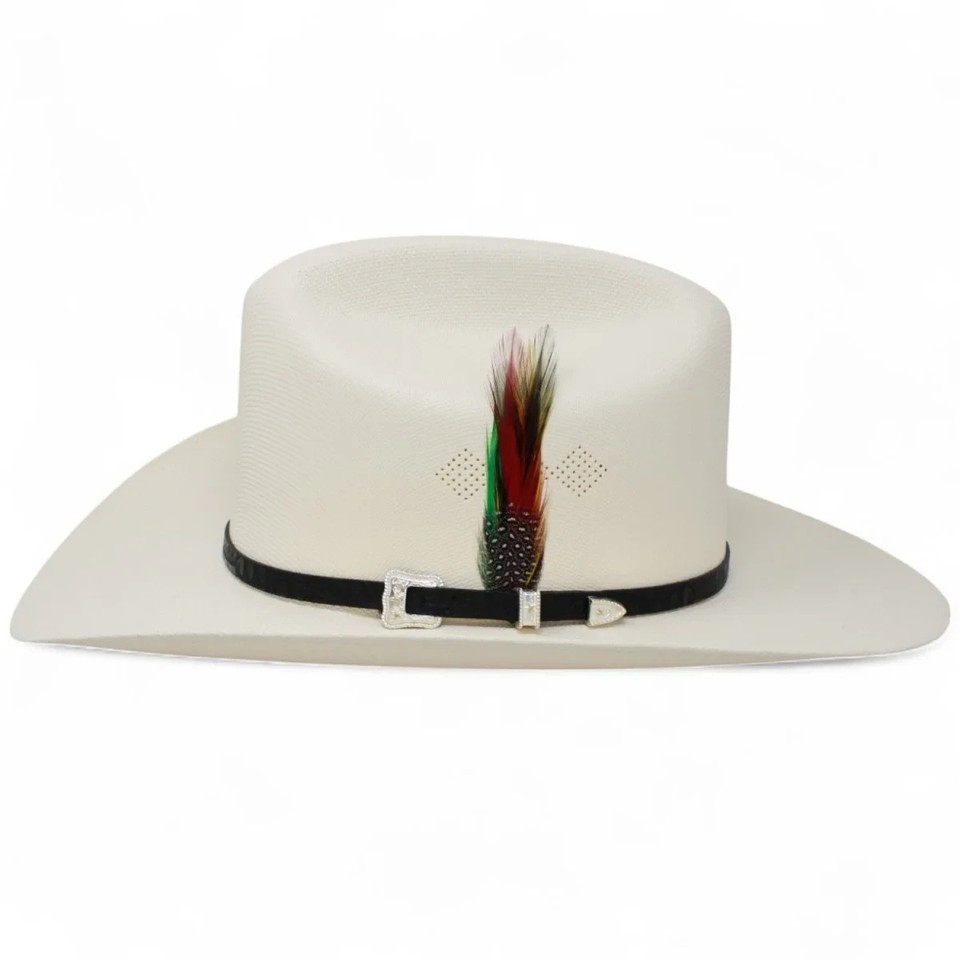 Tombstone 1000X Sinaloa Style Cowboy Hat with Feathers | 3.5” Brim | eBay