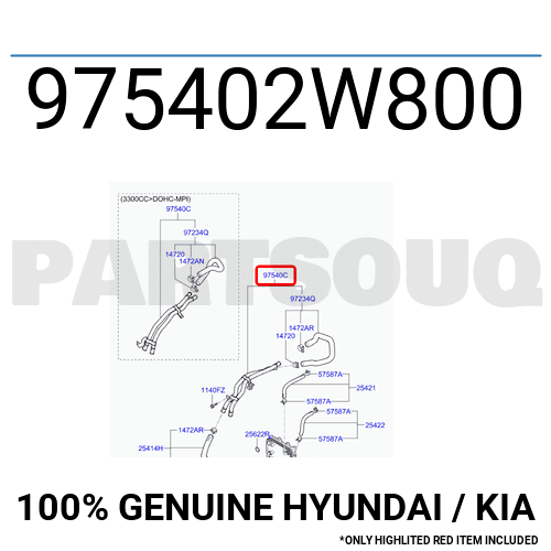 975402W800 Genuine Hyundai / KIA PIPE ASSY-RR HTR WAT | eBay