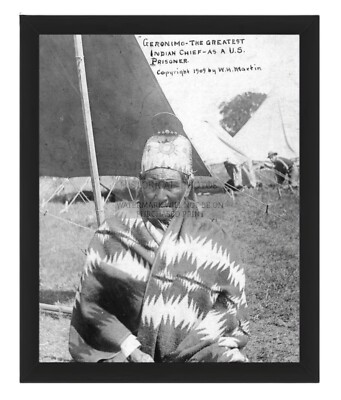 GERONIMO NATIVE AMERICAN WAR CHIEF AS A US. PRISONER WILD WEST 8X10 ...