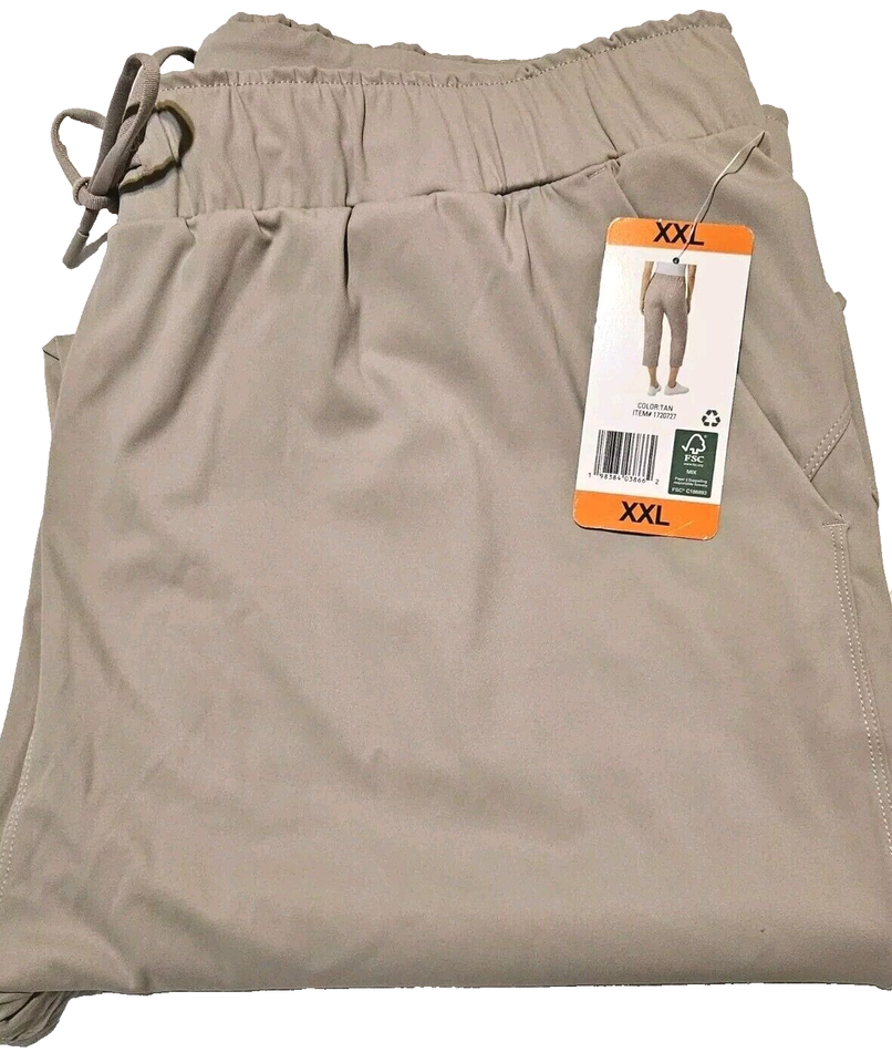 NWT Women's 32 Degree Cool Capri Pant Color Tan Size XXL | eBay