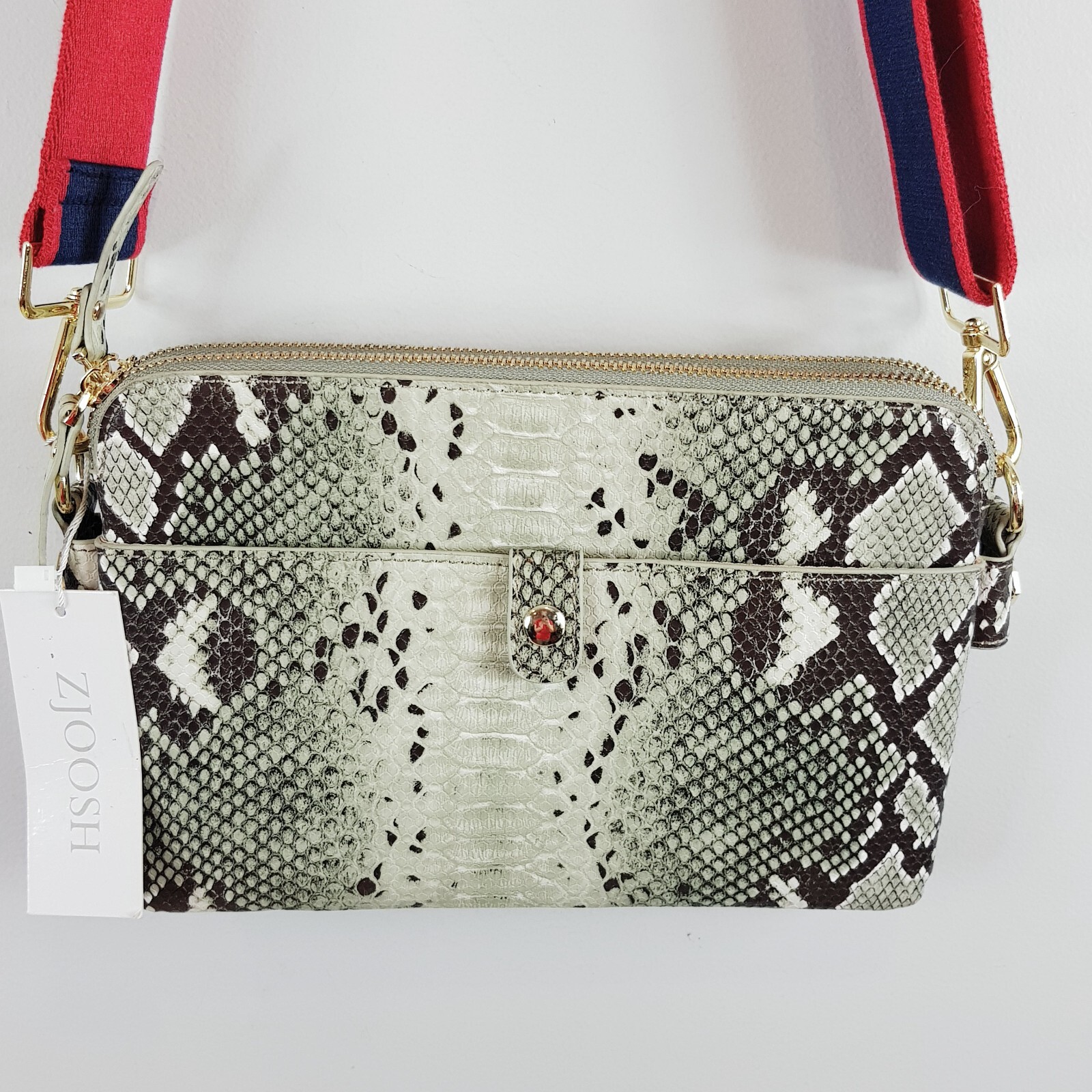 [ ZJOOSH ] Womens Kaz Double Clutch Python Crossbody Bag / Handbag NEW + TAGS | eBay