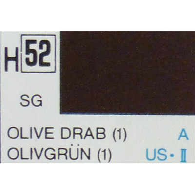 OLIVE DRAB H52 SEMI-GLOSS ml 10 Pz.6 Gunze Colori ed Accessori Die Cast ...
