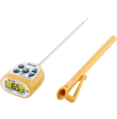 Compact Waterproof Digital Thermometer, 4.5 Inch Stem, Yellow | eBay