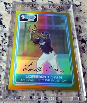 LORENZO CAIN 2006 Bowman Chrome GOLD REFRACTOR SP 1st Rookie Card RC 36 ...