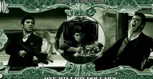 ScarFace Al Pacino Million Dollar Bill Play Funny Money Novelty Note ...