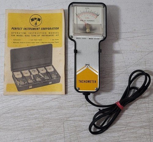 Vintage PI IDLE TACHOMETER gauge 6 Cyl-8 Cyl RPM x 100 Model 5252 USA ...