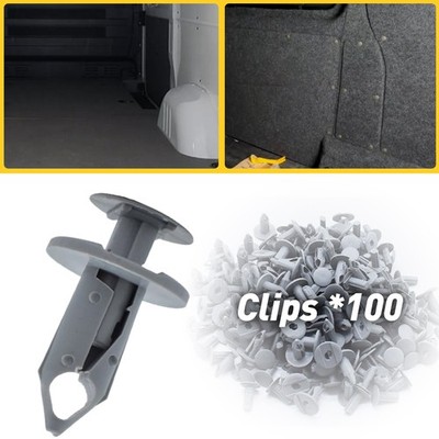 100x For VW Transporter T4 T5 T6 Longer Long Trim Panel Clips Grey ...