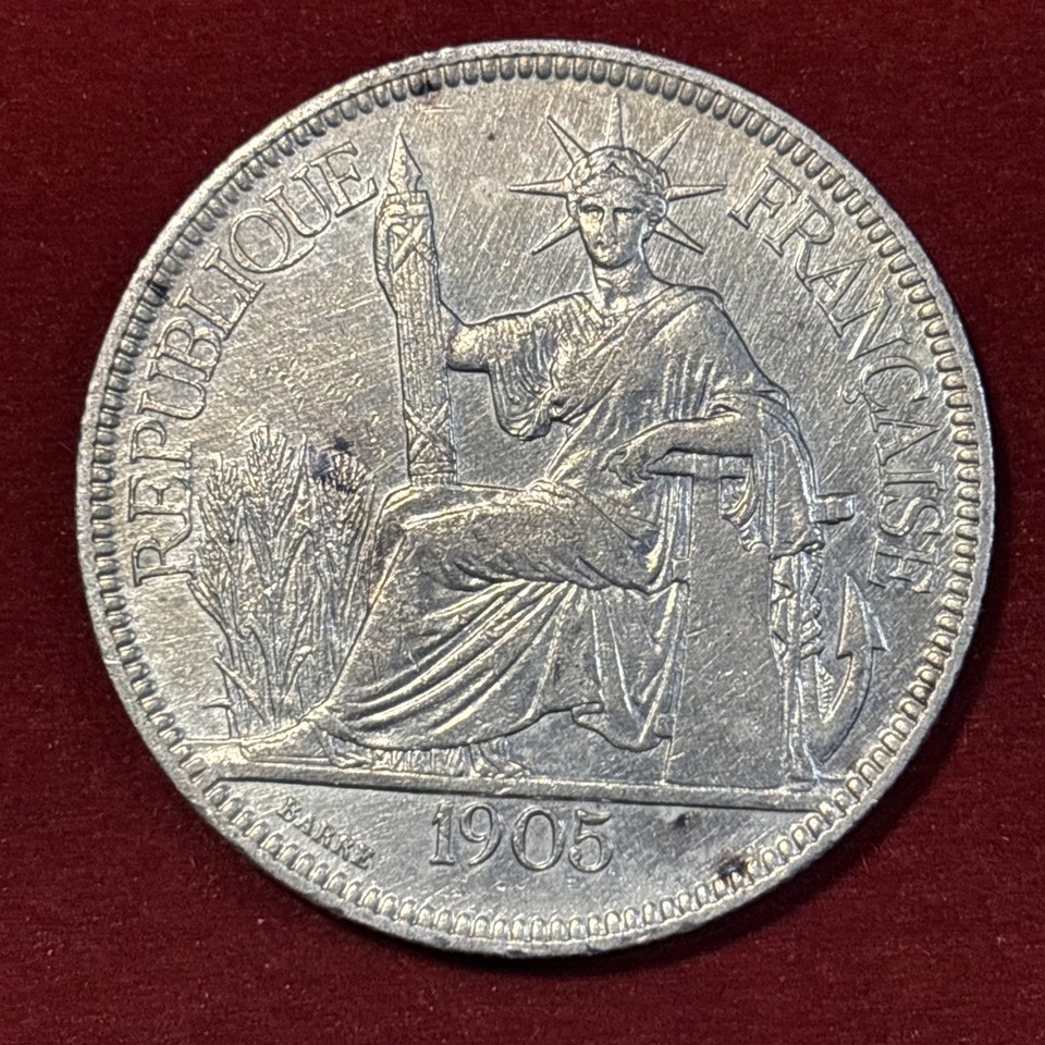 1905 A French Indo-china Silver Piastre Large Silver Coin Free Shipping ...