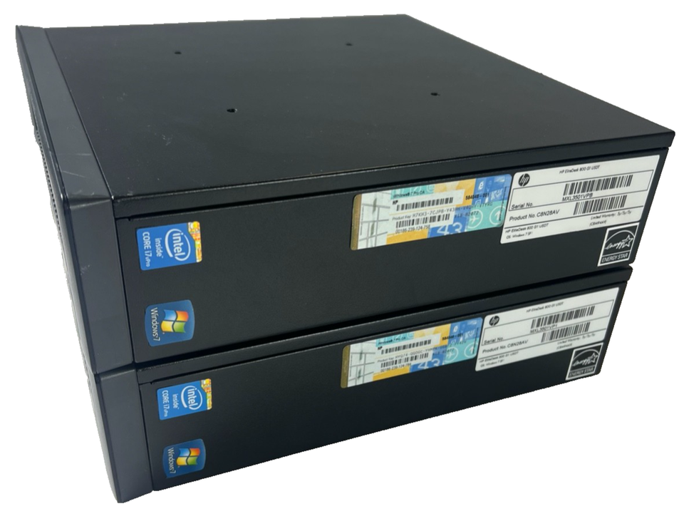 (QTY 2) HP EliteDesk 800 G1 USDT i7-4770S 16GB 256GB SSD Radeon HD ...