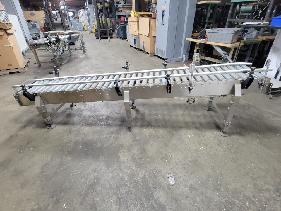 Conveyor Rolling Ramp Gravity Angled 28" - 18" H 19" Rollers 9ft Long ...