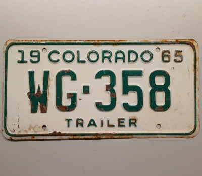 🐾 1965 COLORADO "TRAILER" LICENSE PLATE (WG-358) BACA COUNTY | eBay