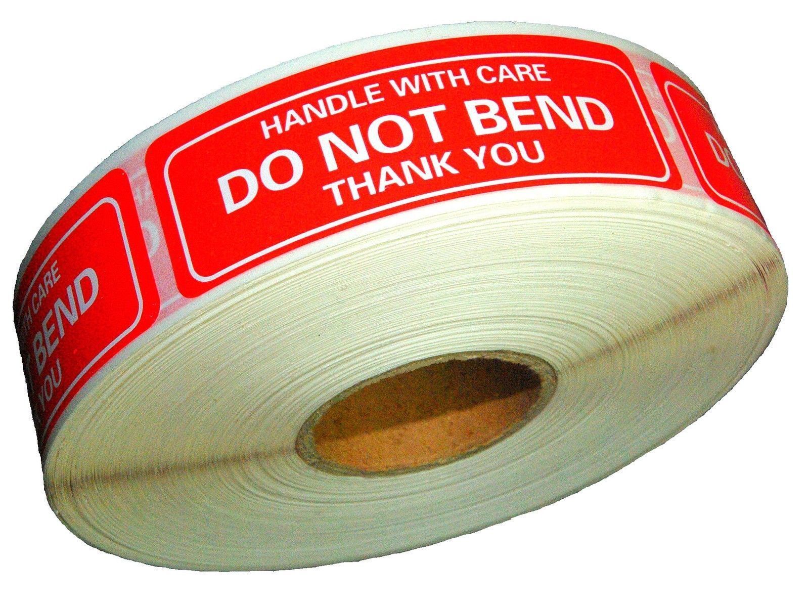 DO NOT BEND STICKERS HANDLE WITH CARE THANK YOU 1“ x 3” Sticker Premium ...