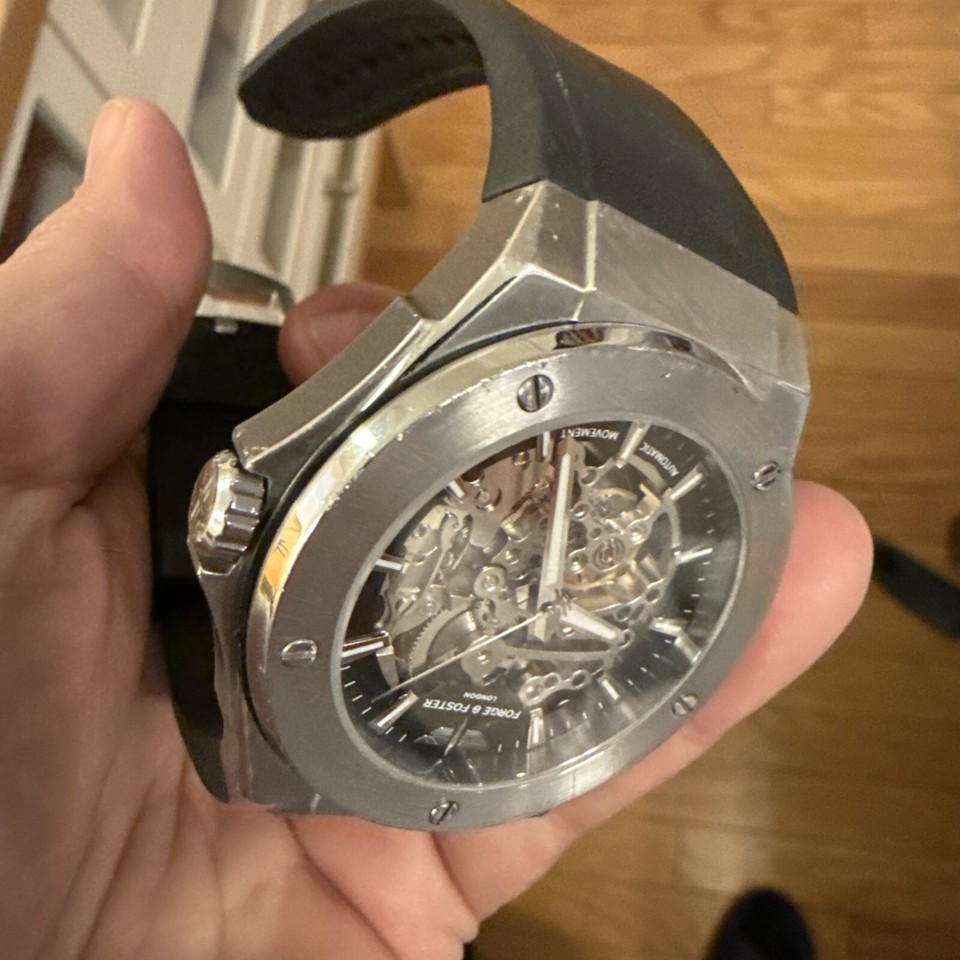 Forge And Foster Automatic 44mm Skeleton Men’s Watch Stainless Steel ...