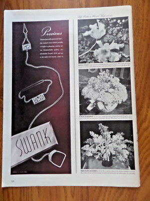 1944 Swank Jewelry Ad Precious the Wearer's Own Initials | eBay