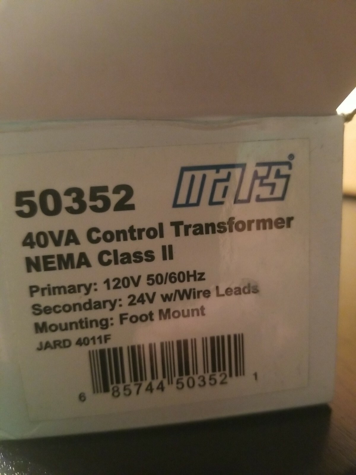 New Mars 50352 120V-24V 40VA Foot Mount Furnace Transformer Free ...