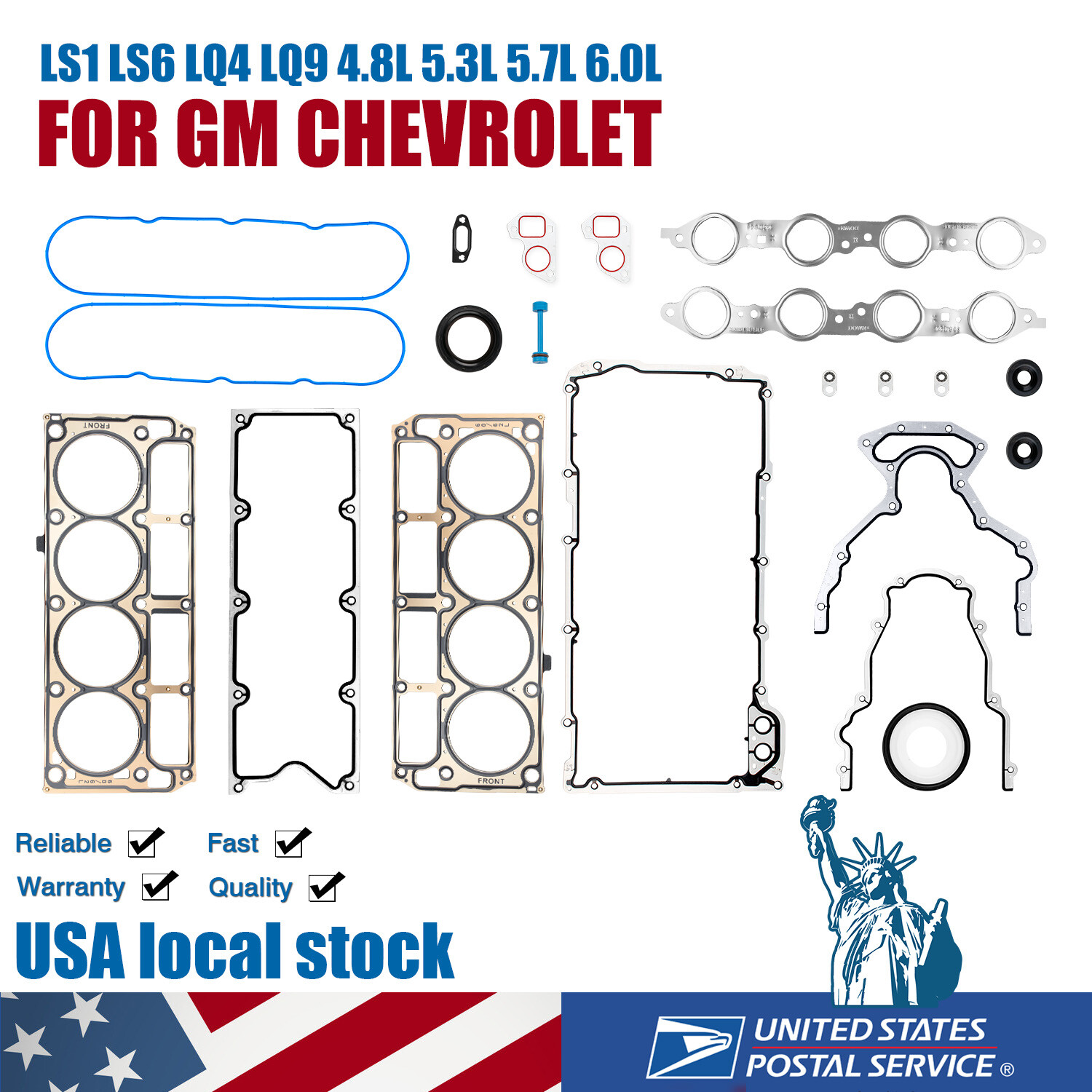 New LS Gasket Set&LS9 Head Gaskets LS1 LS2 LS3 LS4 LS5 LS6 4.8L 5.3L 5 ...