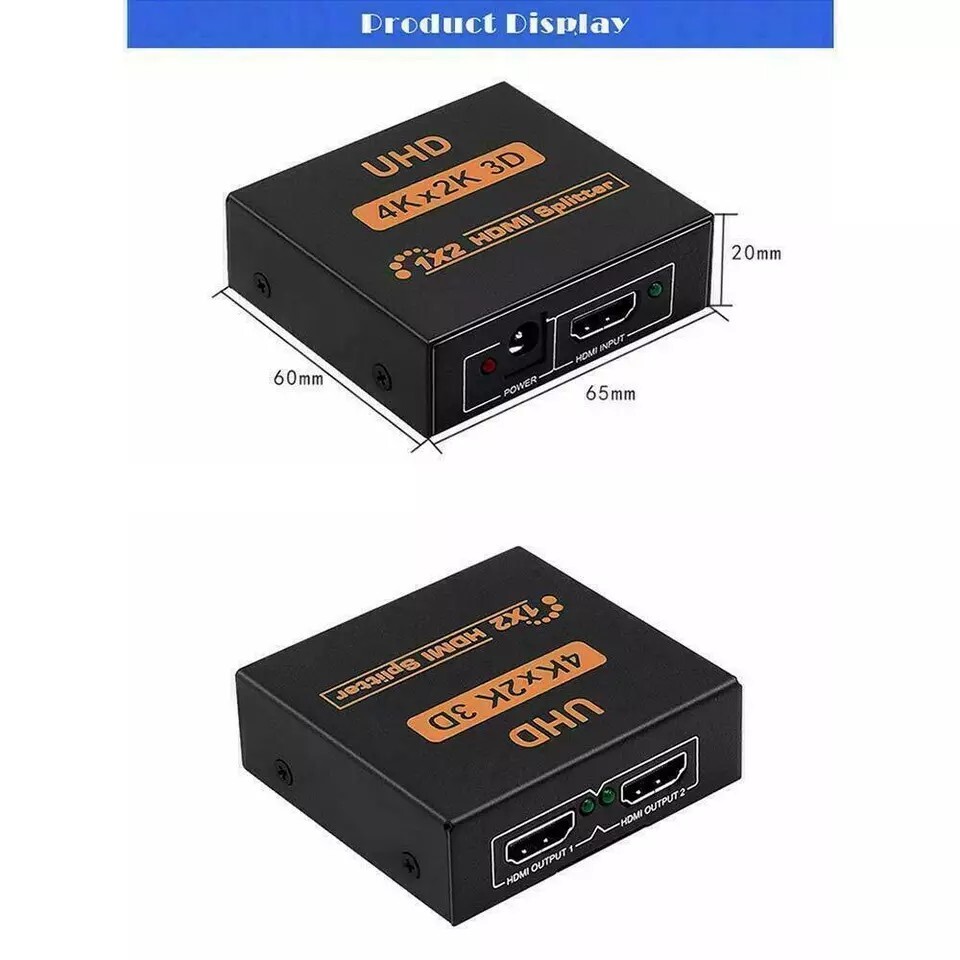 HDMI 1 INPUT 4 OUTPUT 1 IN 2 Way OUT 2160p 4K SPLITTER SWITCH BOX HUB ...