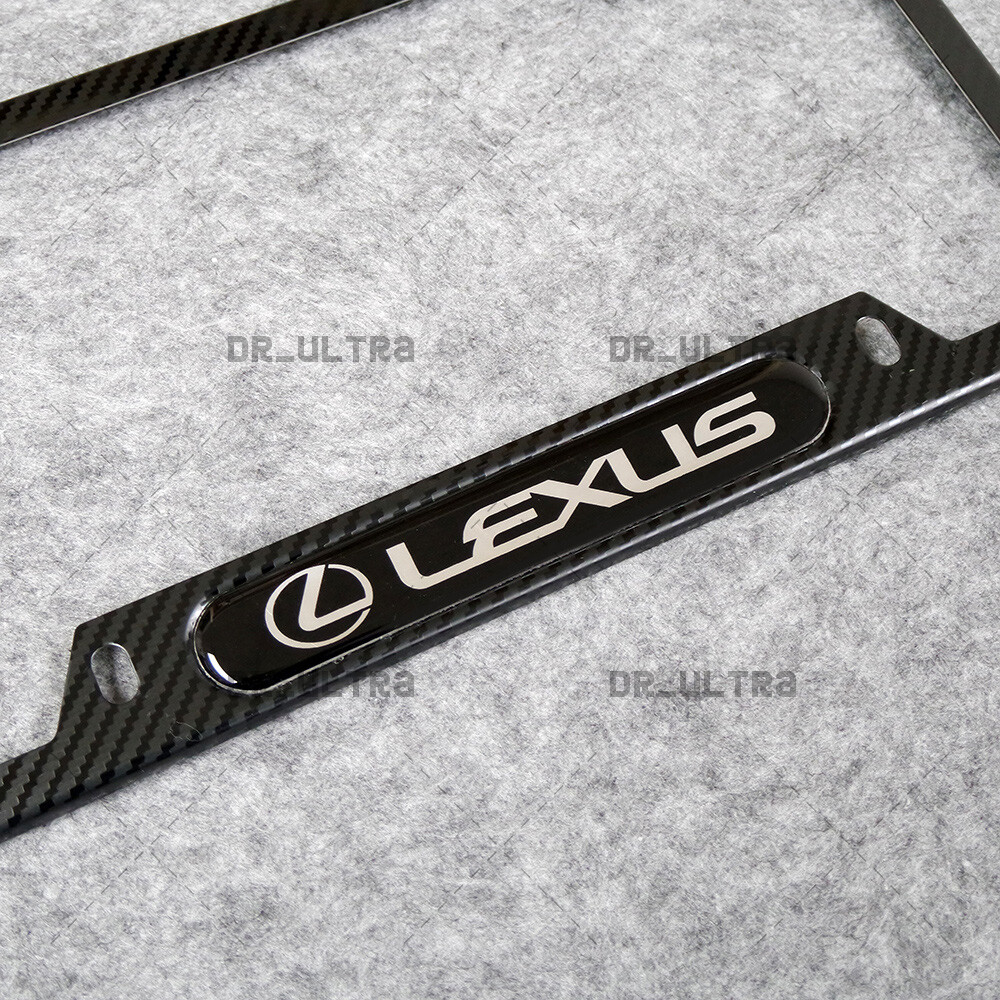 For Lexus Sport Front or Rear Carbon Fiber Texture License Plate Frame ...