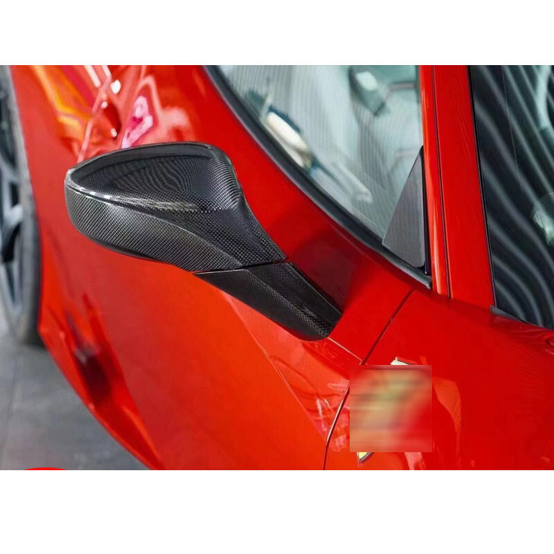 Real Carbon Fiber Rear Mirror Cover Shell Housing Kits Fit For Ferrari ...