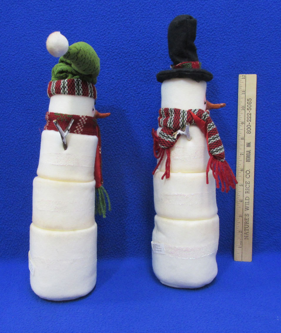 Snowman Christmas Marshmellow Decorative Scarf Stocking Top Hat Stick ...