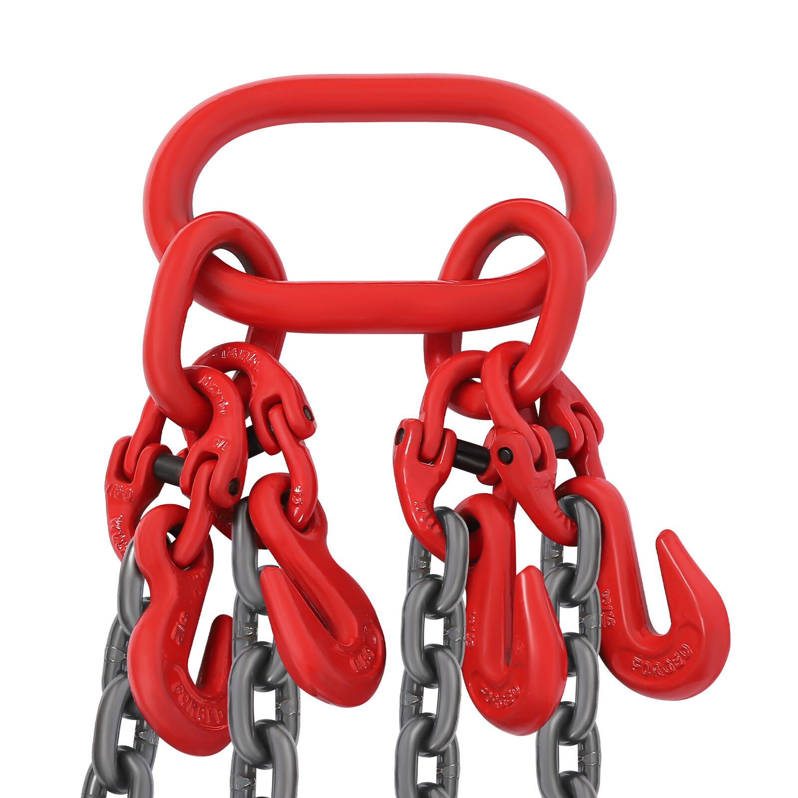 4leg x 8mm x 2.5mts Lifting Chain SWL 5 Ton Chain Sling W/ 8 Hooks ...