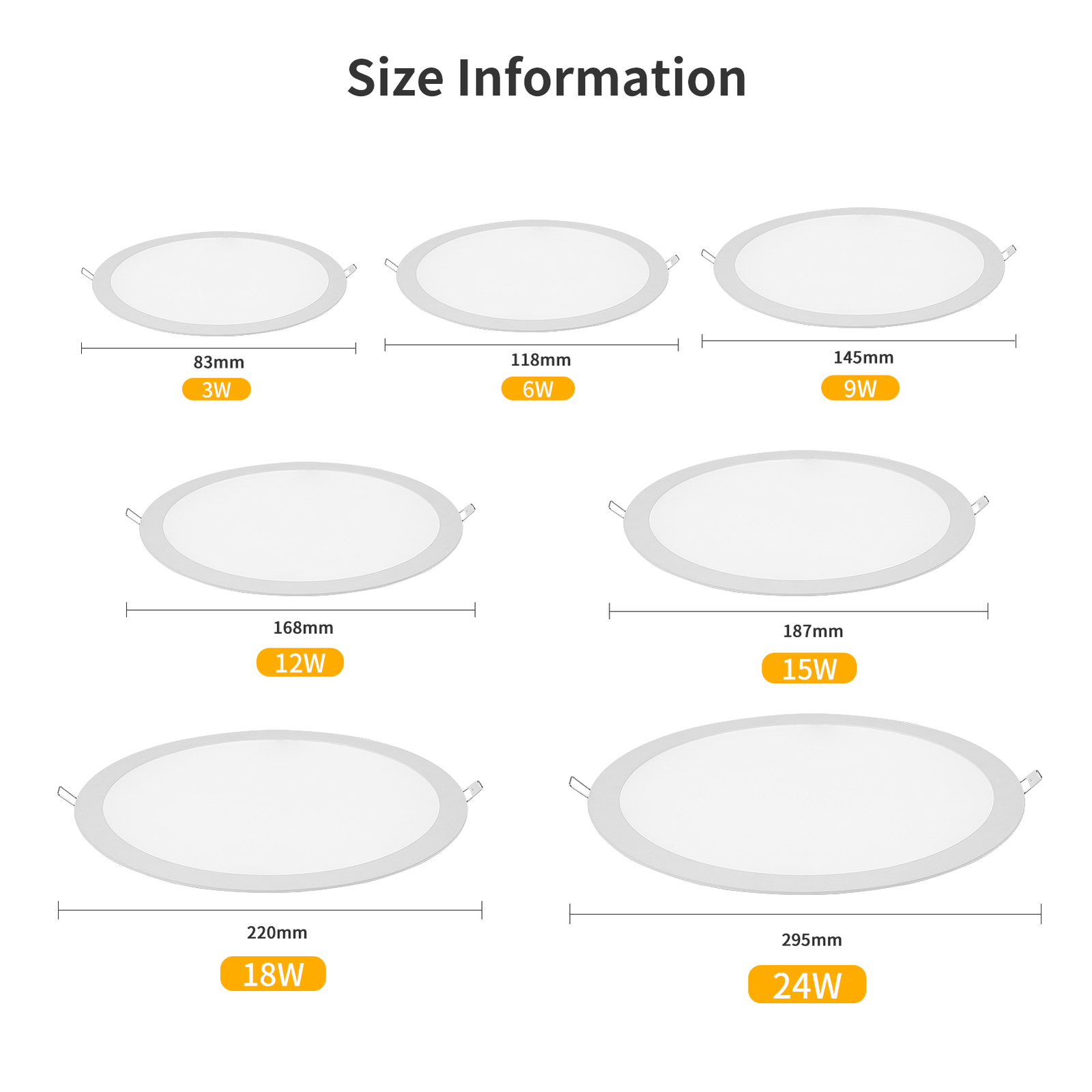 4Inch 6Inch 7Inch LED Ceiling Lights Ultra-Thin Recessed Retrofits Kit ...