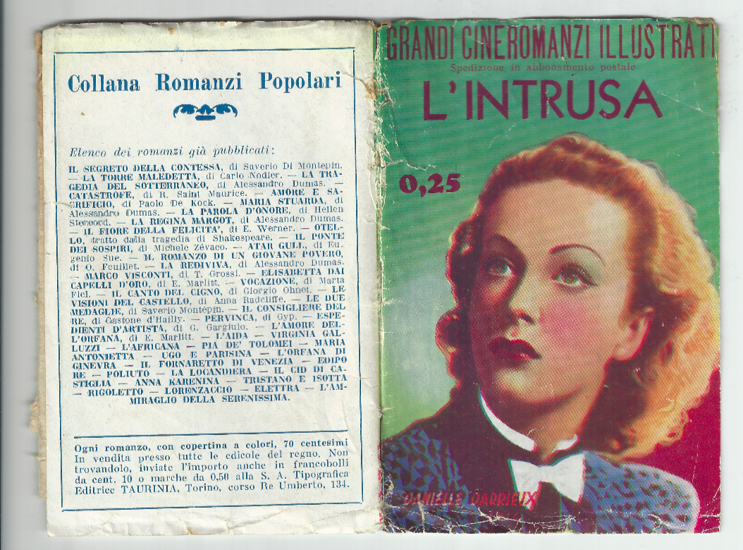 Grandi Cineromanzi Illustrati - L'Intrusa, 1938 - Danielle Darrieux, 32 ...