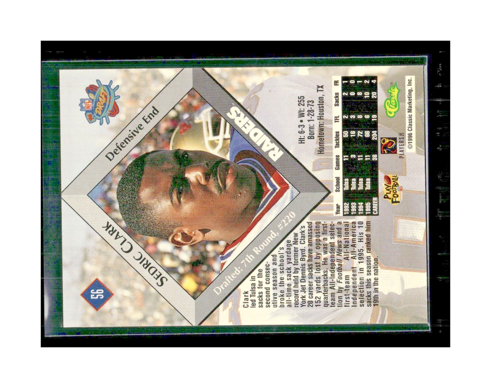 1996 Classic NFL Rookies #56 Sedric Clark | eBay