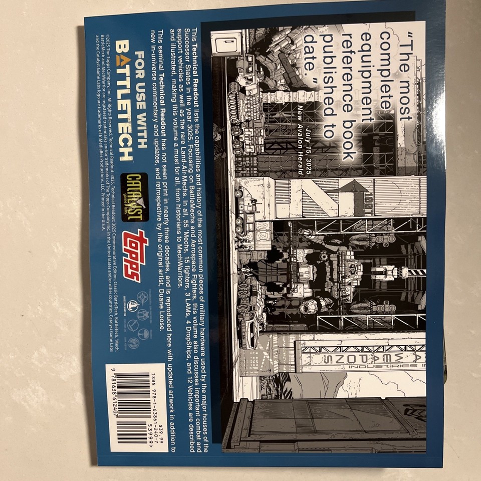 Battletech Technical Readout Commemorative Edition GenCon Early Release ...