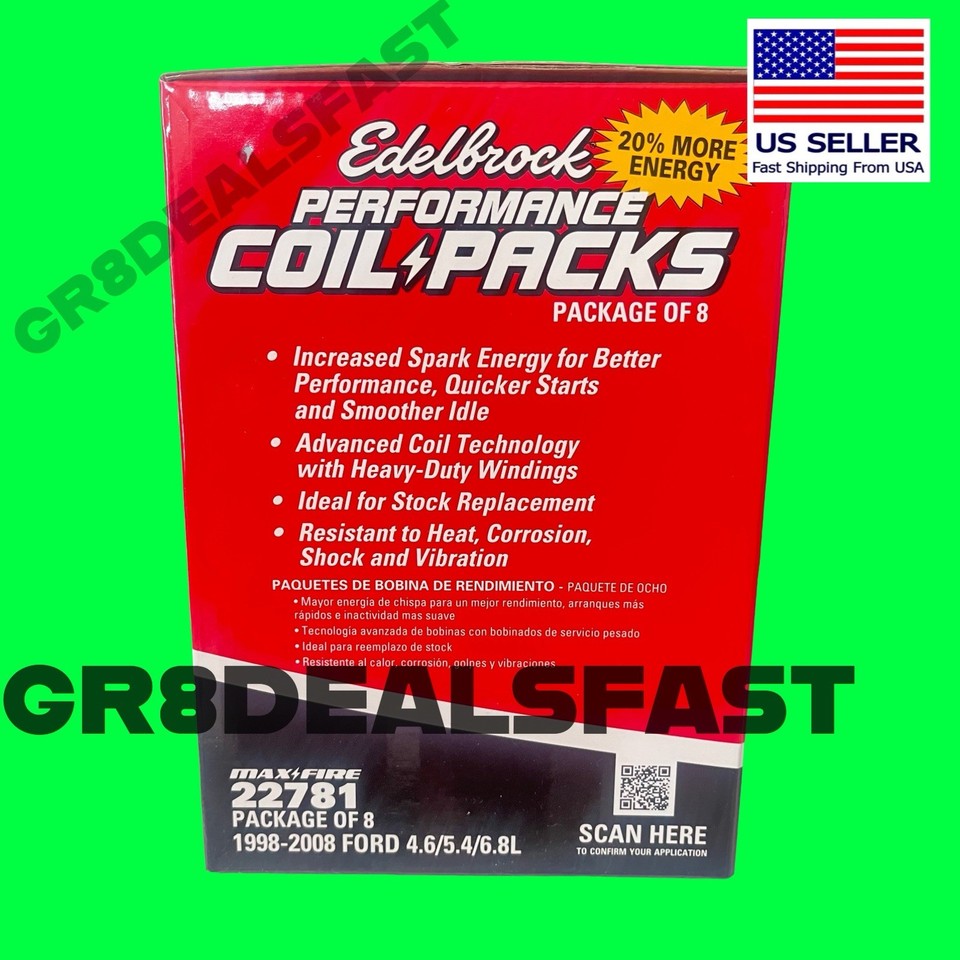 Edelbrock Coil Packs (COP) 98-08 Ford V8 4.6L 5.4L V10 6.8 Engine ...