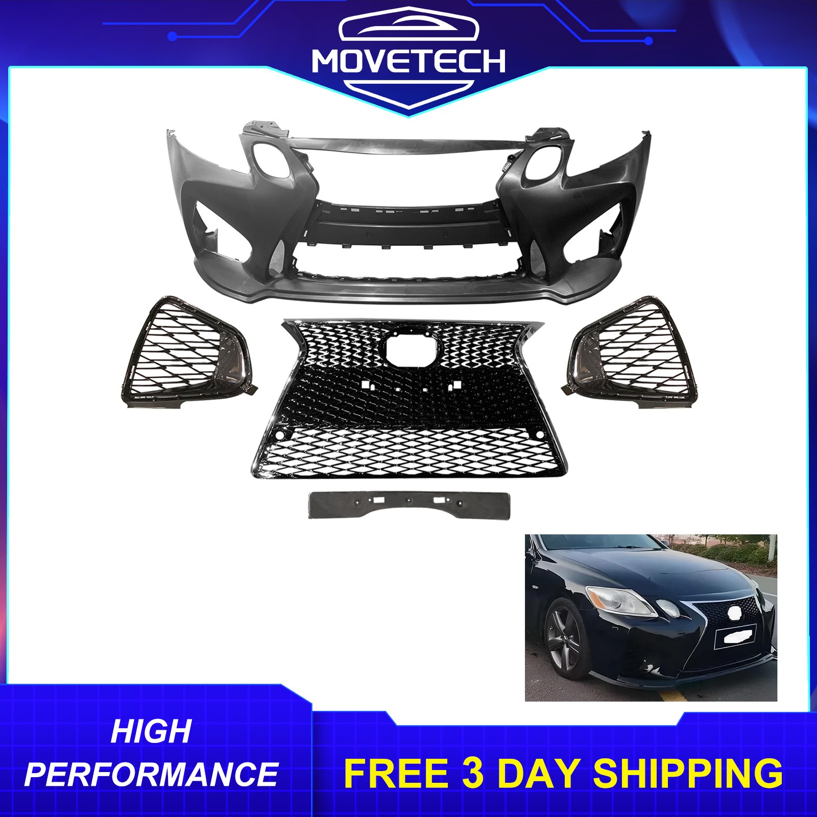 Front Conversion Fascia Fits 2006-2011 Lexus GS Sedan Converts To GSF ...