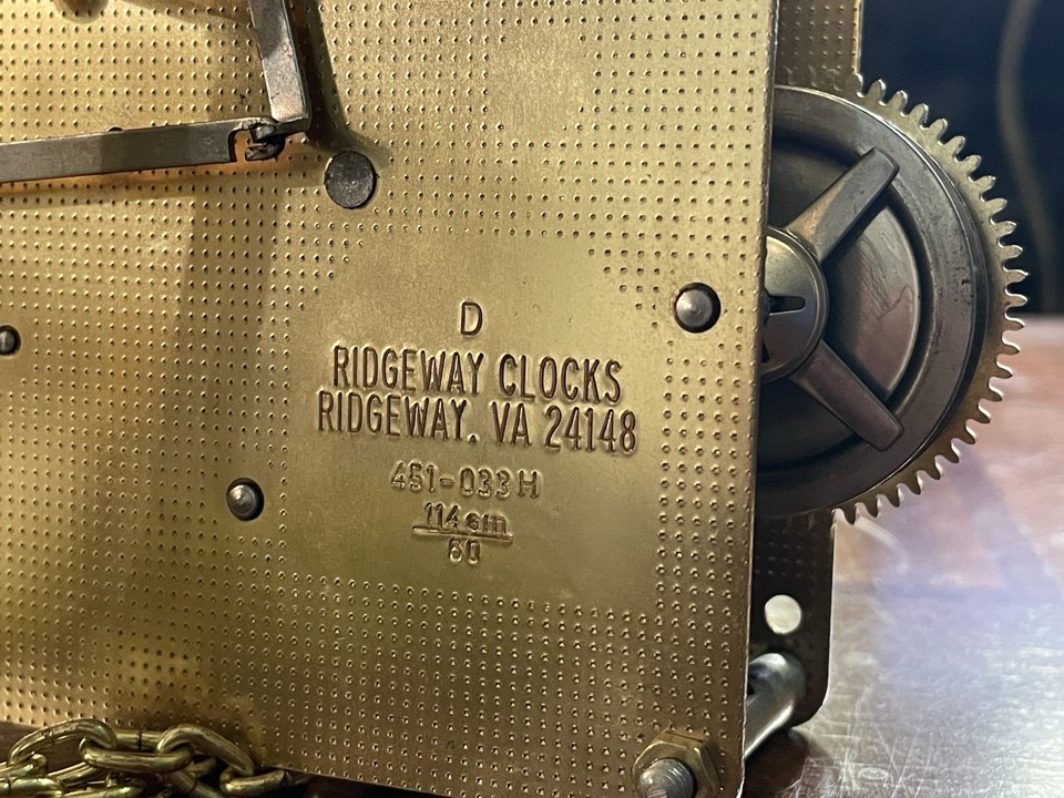 Ridgeway Grandfather Clock Movement, unknown condition 451-033 114 cm ...