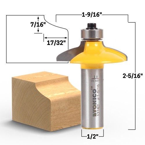 Ogee Euro Style Door Front Edging Router Bit - 1/2" Shank - Yonico ...
