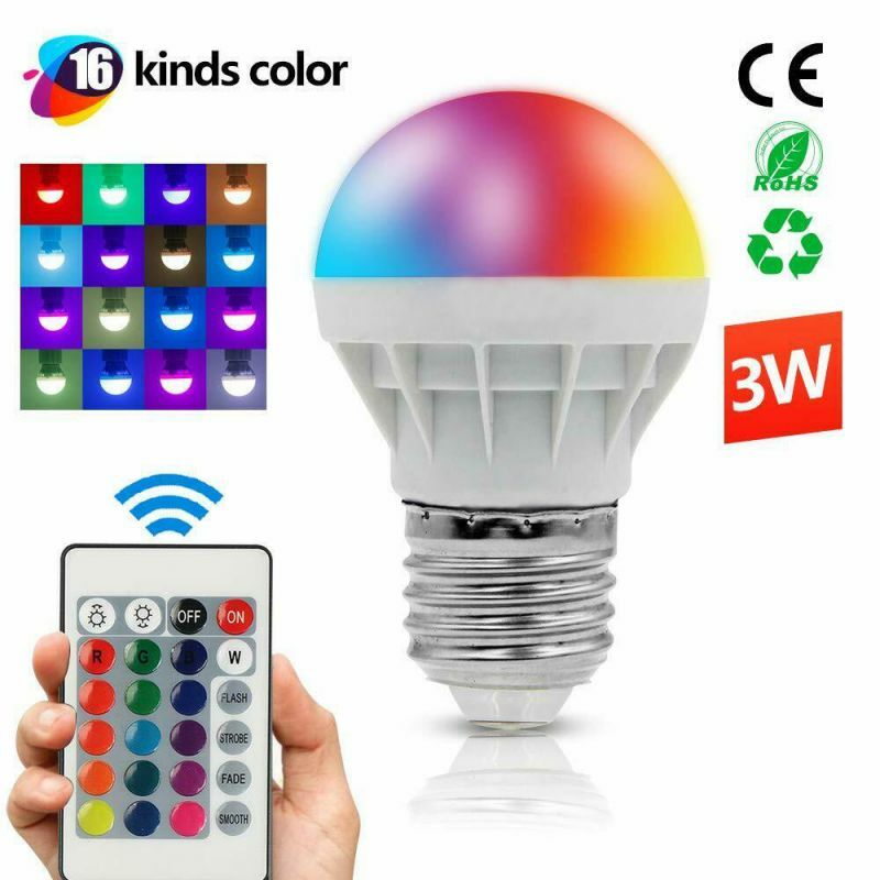 Energy-saving 16 Color Changing Magic Light E27 3W RGB LED Lamp Bulb ...