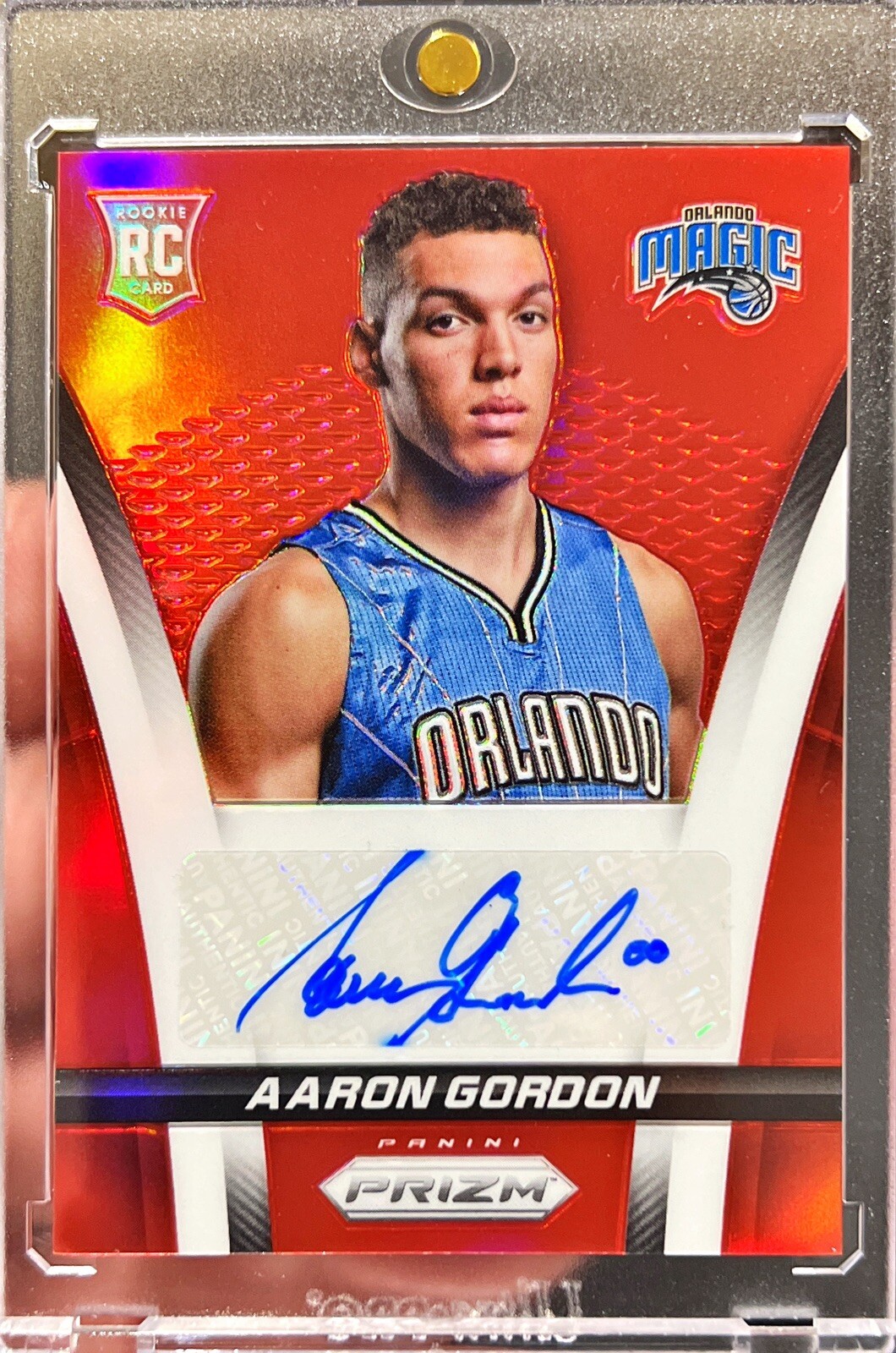 2014-15 Panini Prizm Aaron Gordon Red Prizm Rookie Auto RC Autograph ...
