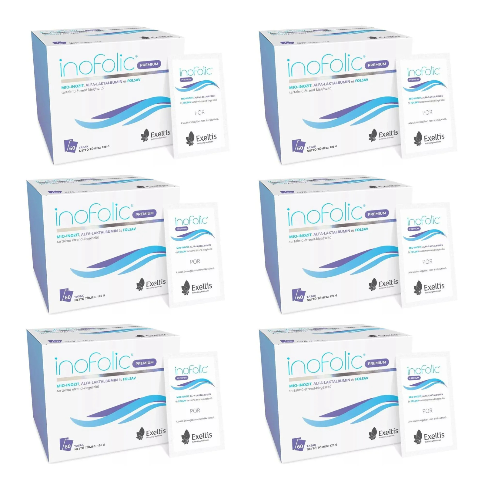 6x Inofolic Premium Myo-Inositol Powder with Alpha-Lactalbumin Folic ...