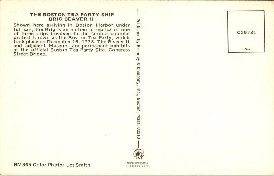 Boston Harbor Mass The boston tea party ship Bri Beaver II postcard | eBay
