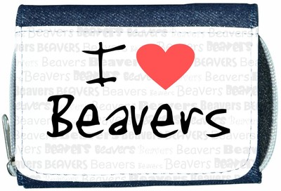 I Love Heart Beavers Denim Wallet | eBay UK