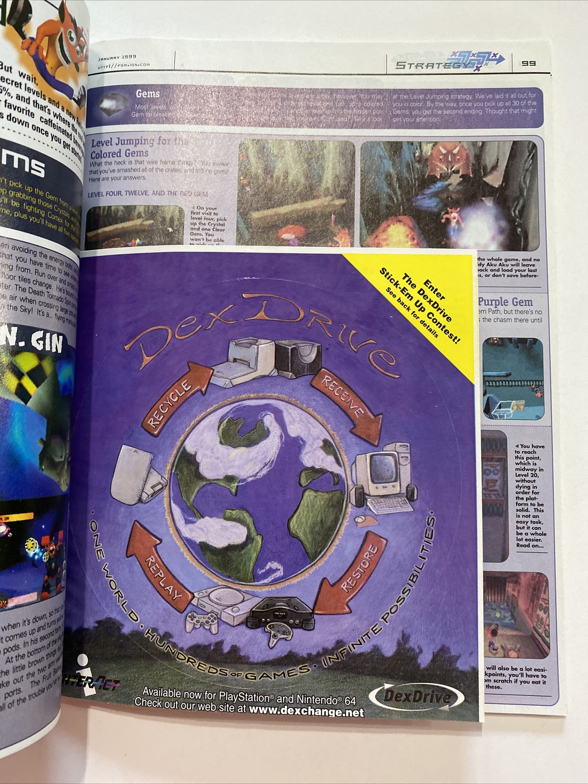 PSM PlayStation Magazine Vol 3 #17 Jan 1999 Dex Drive Lid Sticker Decal ...