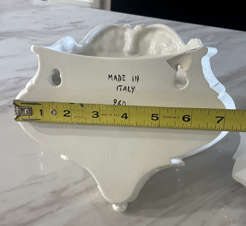 VINTAGE MCM MADE IN ITALY 2 PC LAVABO FAUX FOUNTAIN WALL PLANTER "FLAWS ...