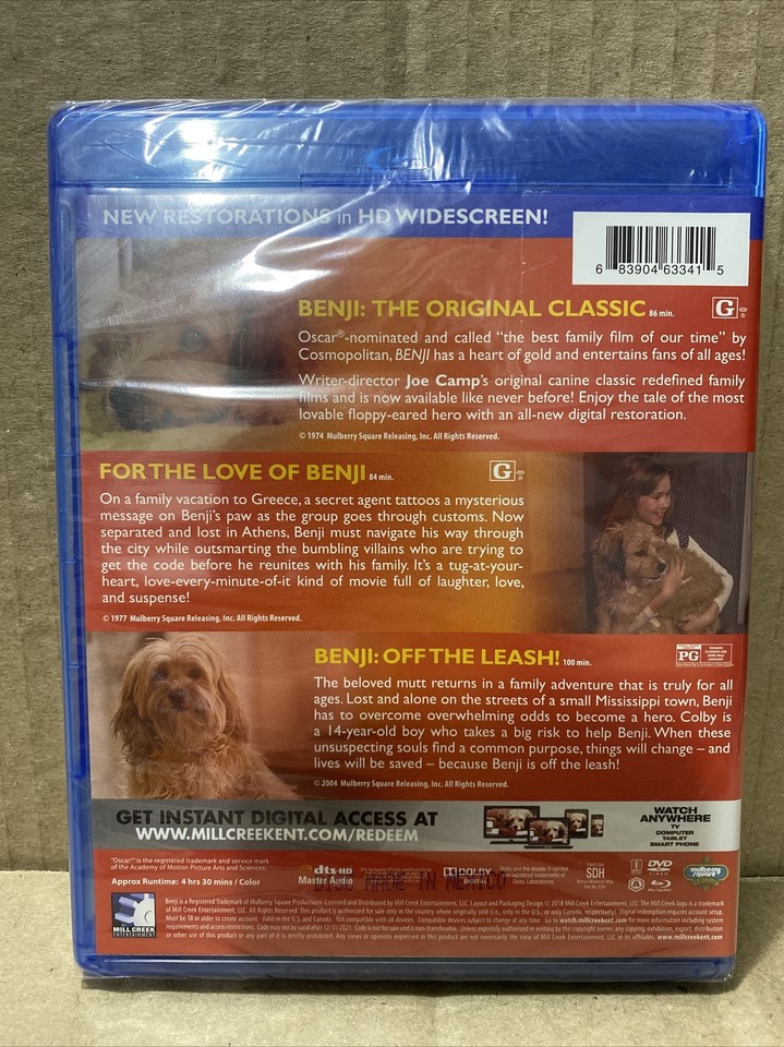 BENJI Movie collection- 3-Movie Collection-BLU-RAY - 683904633415 | eBay