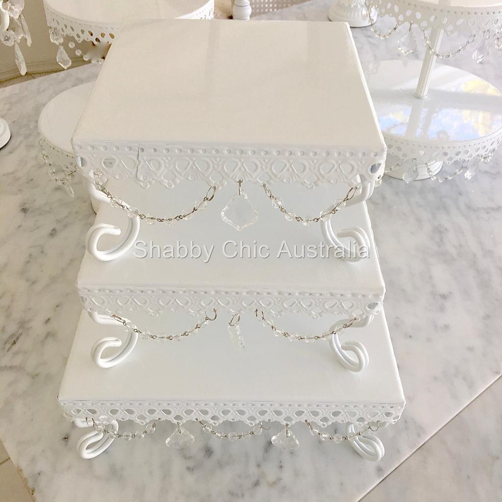Small White Square Cupcake Wedding Decoration Cake Christmas Display ...