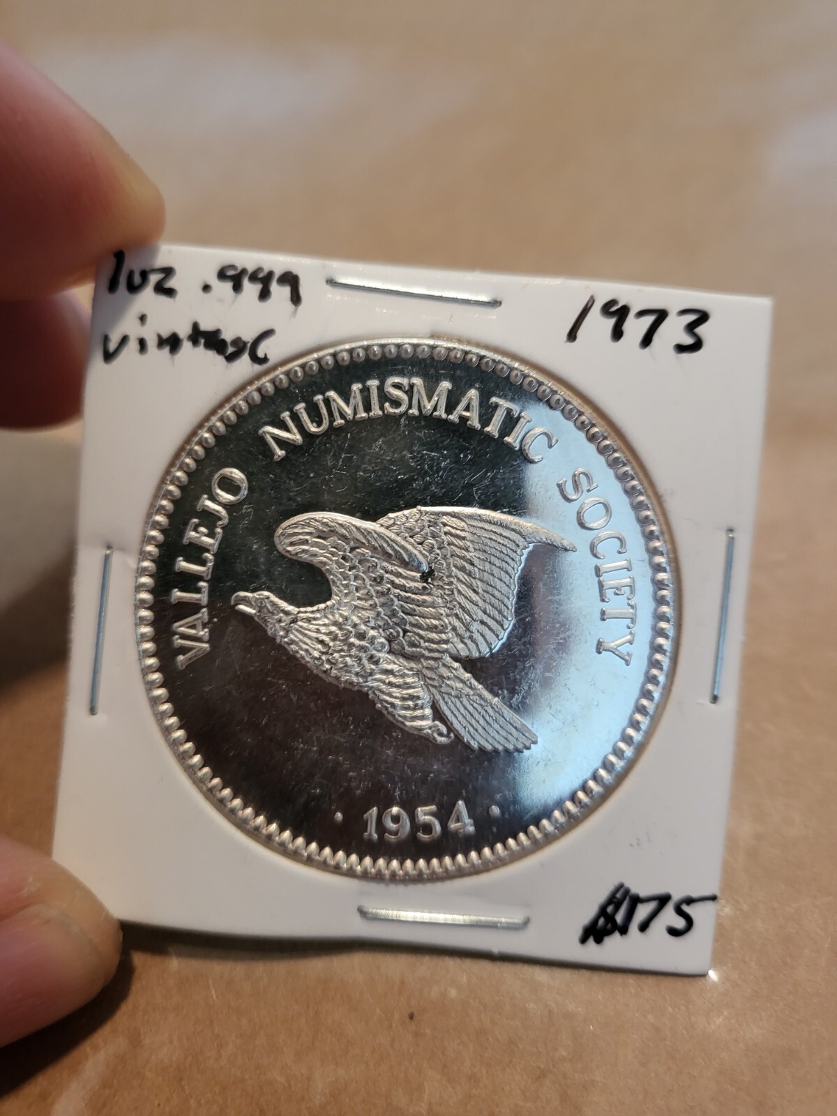 1 OZ 999 SILVER ROUND 1973 FAIRFIELD COIN CLUB 1988 ANNUAL COIN SHOW ...