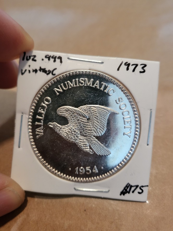 1 OZ 999 SILVER ROUND 1973 FAIRFIELD COIN CLUB 1988 ANNUAL COIN SHOW ...