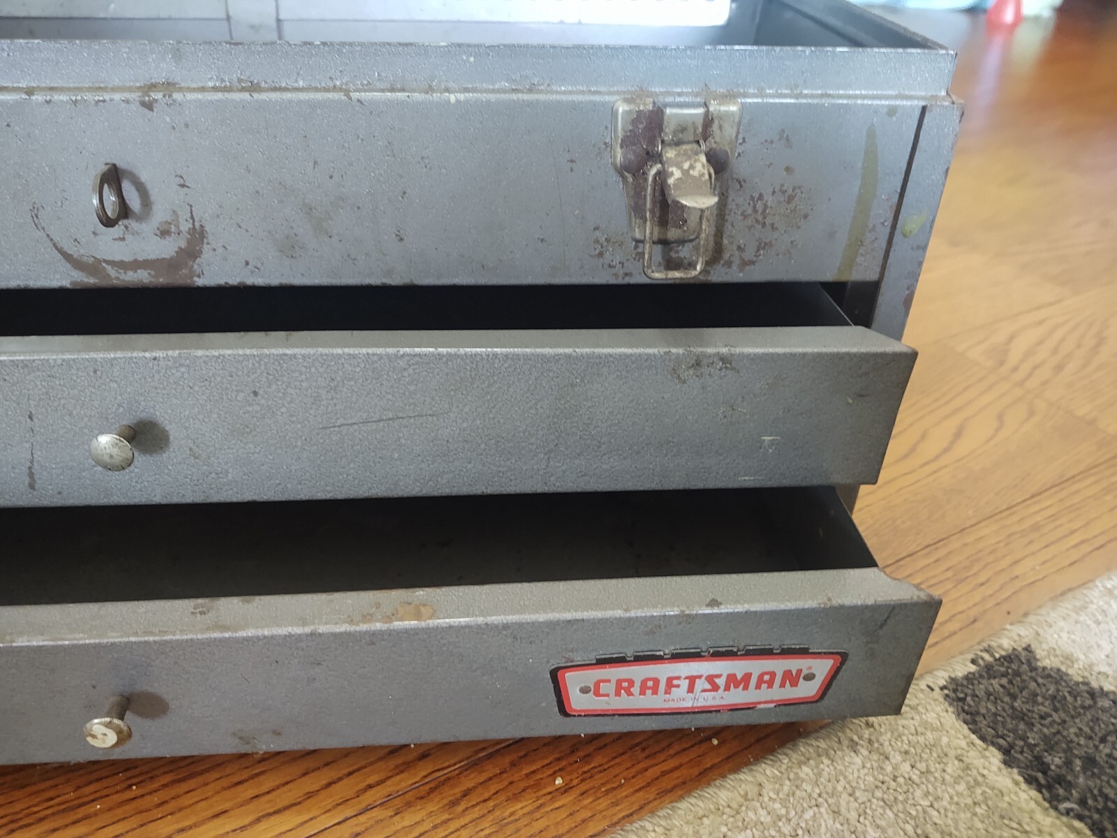 Vintage Craftsman Tool Box Crown Top Logo 2 Drawers 65334 Ratchet ...
