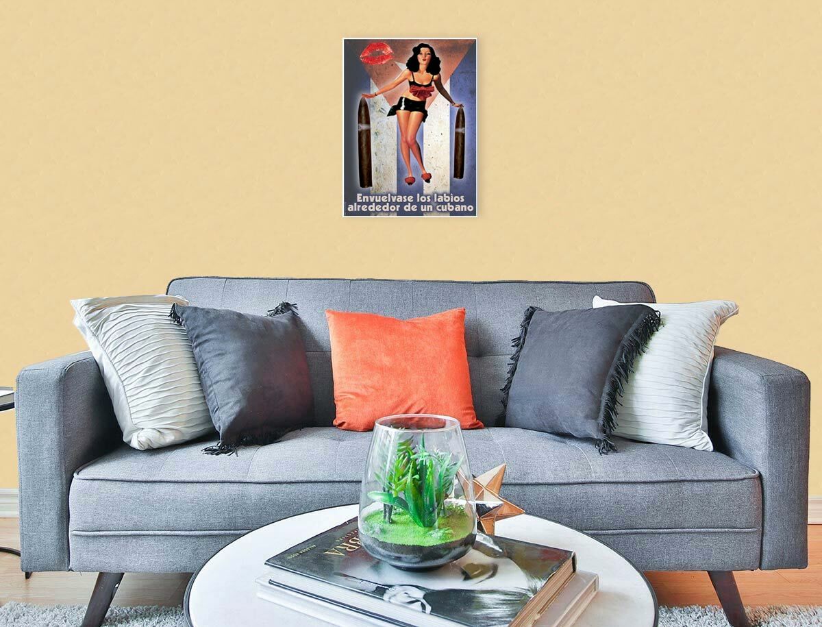 HAVANA CUBA Travel Print Pinup Girl Art Poster CUBAN FLAG KISS Vintage ...