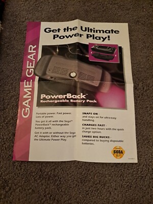 Game Gear PowerBack Battery Pack Video Game 1990s Print Advertisement ...