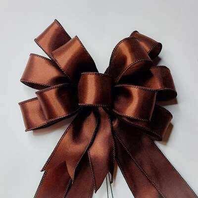 Brown Satin Bow, Size Small | eBay