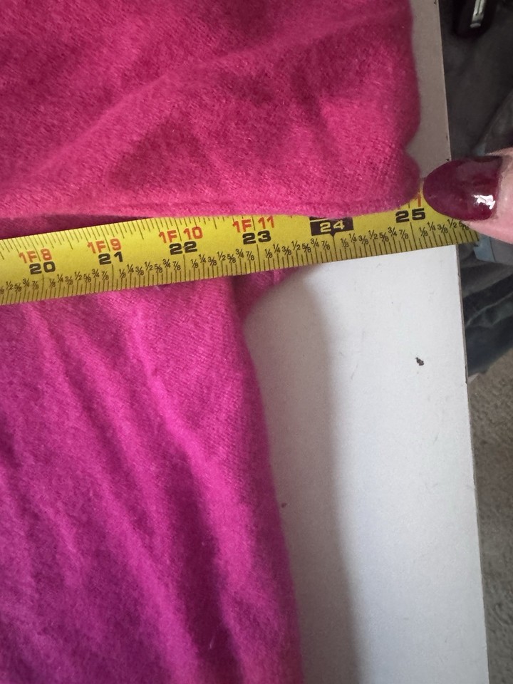 Quince Hot Pink Mongolian Cashmere Cropped Mock Neck Sweater Size M ...